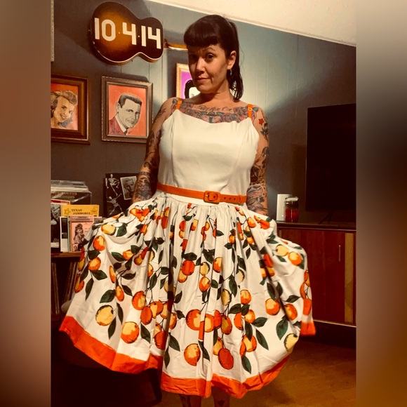Pinup Couture | Dresses | Pinup Couture Orange Jenny Dress | Poshmark